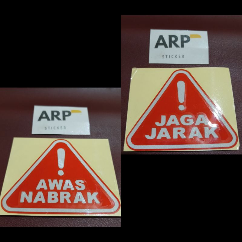 Jual STICKER STIKER AWAS NABRAK STICKER STIKER JAGA JARAK | Shopee ...