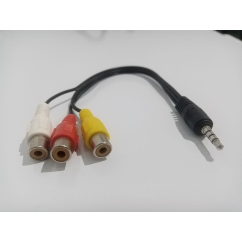 Jual av smart tv kabel jack 3,5mm av to rca female /kabel AUX 3in1 ...