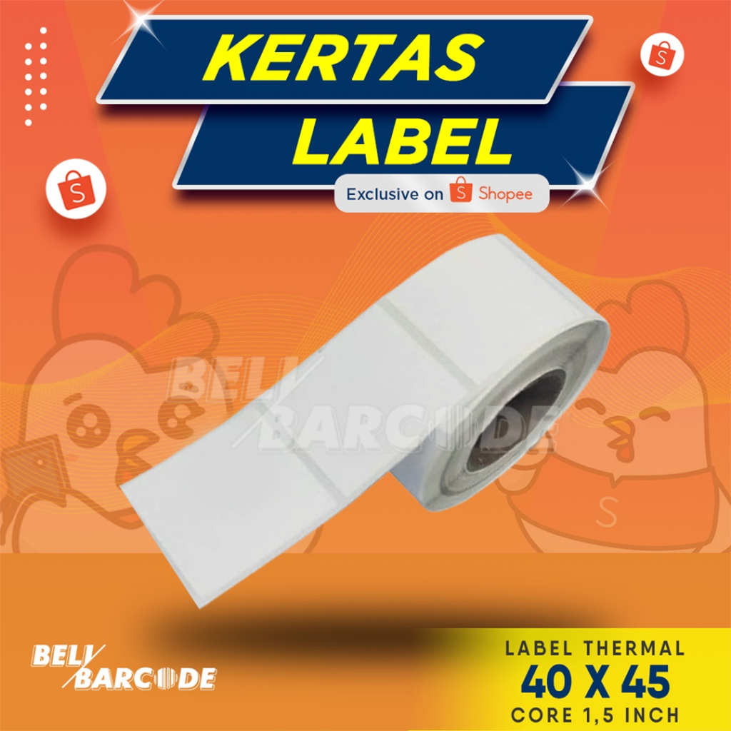 Jual LABEL BARCODE TIMBANGAN DIGI 40X45mm @450 CORE 1,5" | Shopee Indonesia