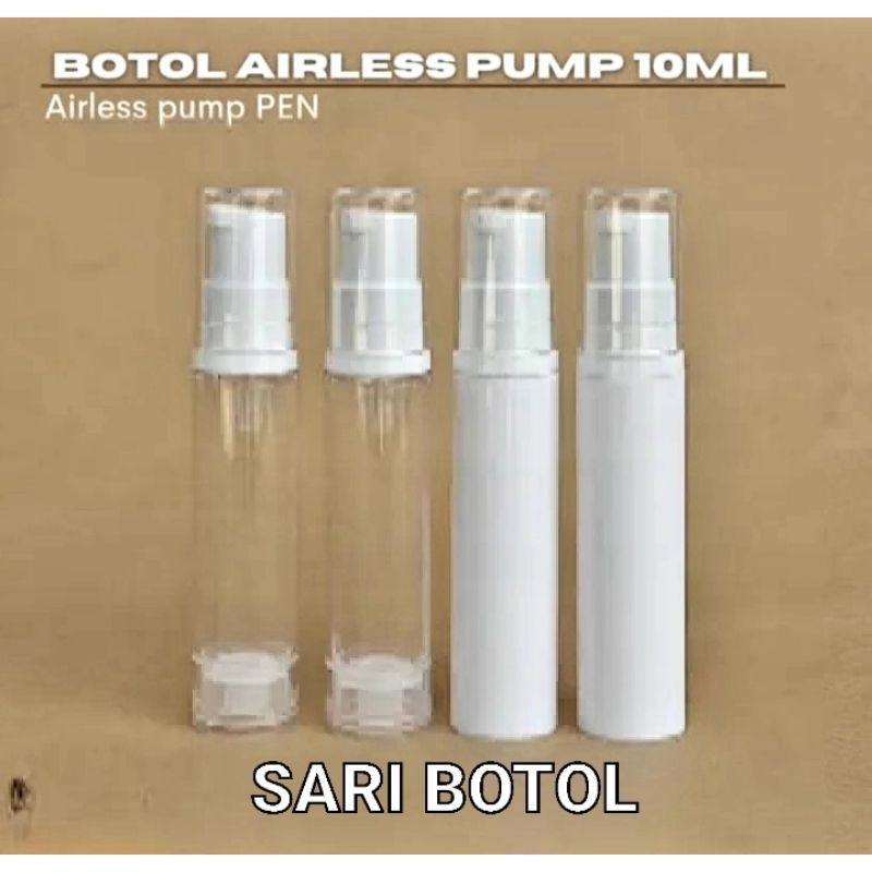 Jual BOTOL AIRLESS PUMP 10ML / BOTOL SERUM AIRLESS PUTIH 10 ML ...