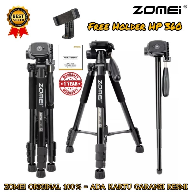 Jual ZOMEI Q222 Profesional Travel Tripod Monopod 2 in 1 for Kamera ...