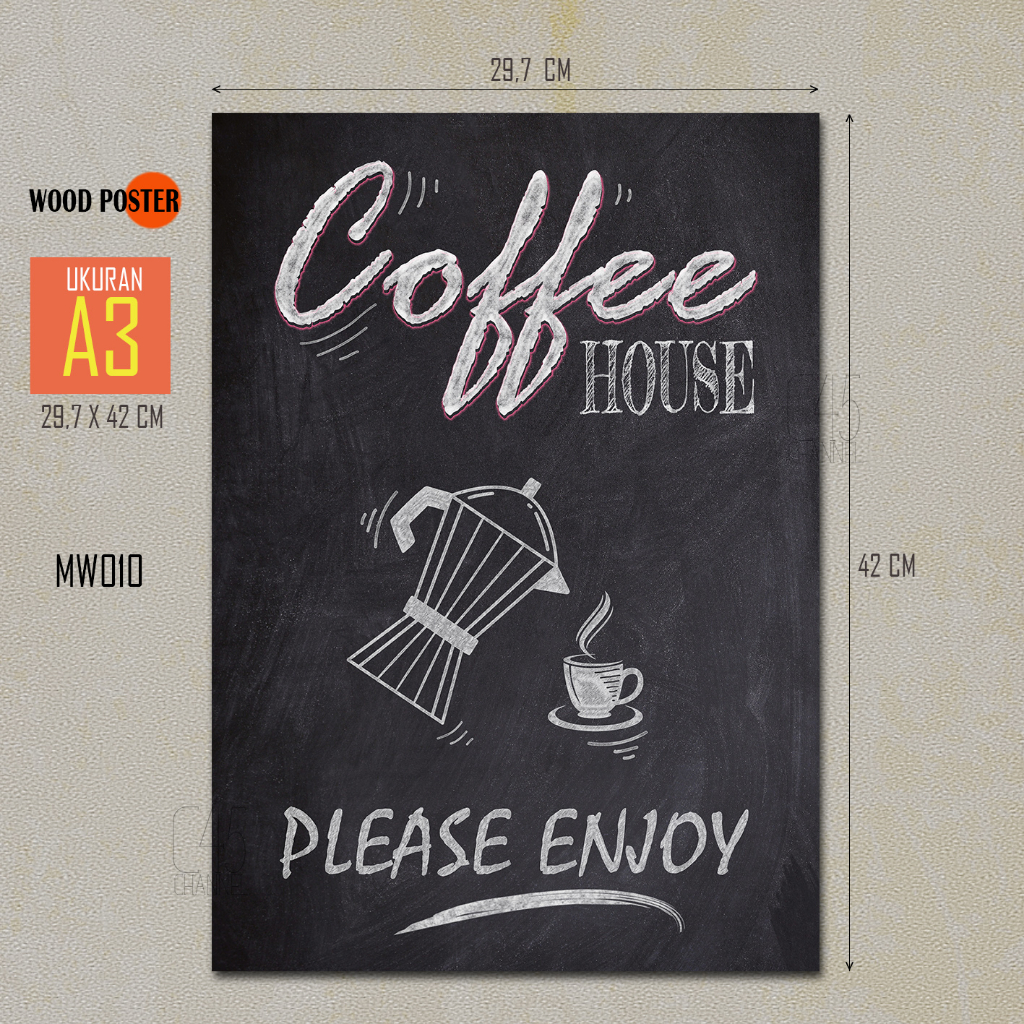 Jual Chalkboard Coffee Poster Hiasan Dinding Tema Kopi Bahan Kayu MDF ...