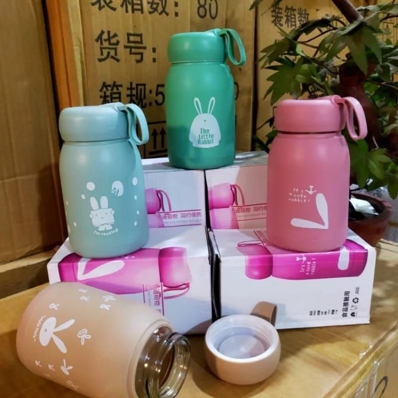 Jual BOTOL TUMBLER Rabbit botol kelinci Glass Cup Botol minum 330ml ...