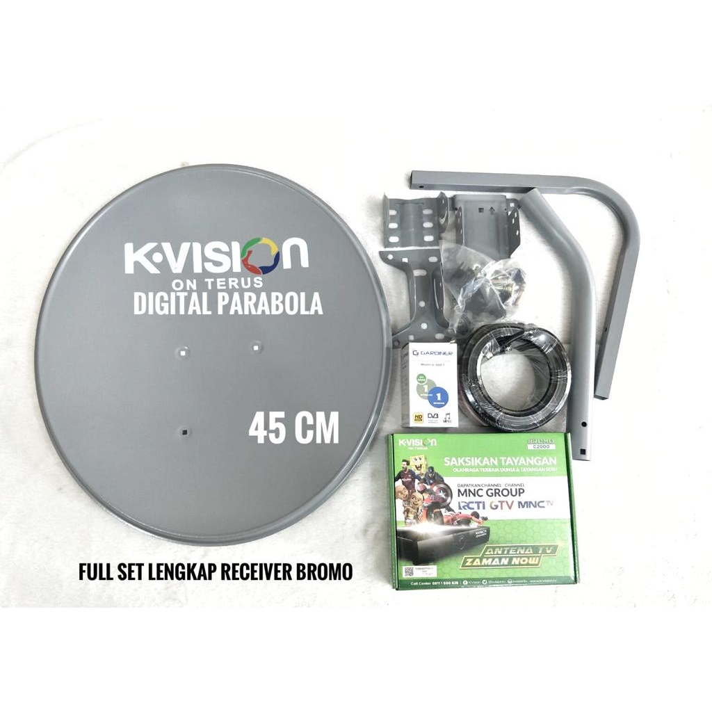 Jual PARABOLA KVISION 45CM FULL SET LENGKAP RECEIVER - PARABOLA 45CM ...