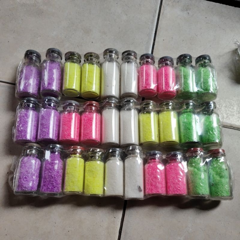 Jual 10 Pcs pasir botol tabung warna gliter salju | Shopee Indonesia