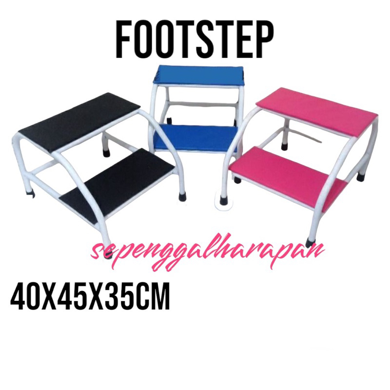 Jual foot step / tangga meja priksa alkes 2 pijak bahan besi cat powder ...