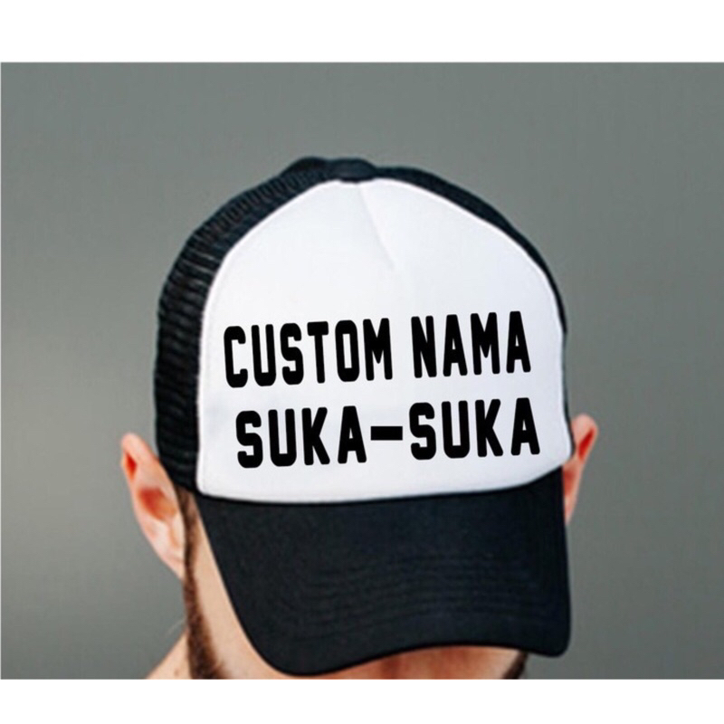 Jual Topi Trucker Custom Nama Suka-Suka | Shopee Indonesia