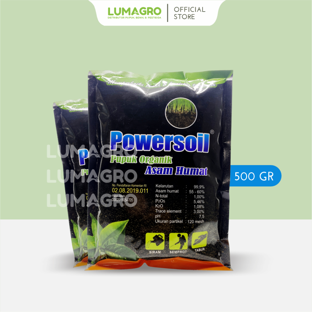 Jual Pupuk Organik Powersoil 500gr Asam Humat Pembenah Tanah Power Soil ...