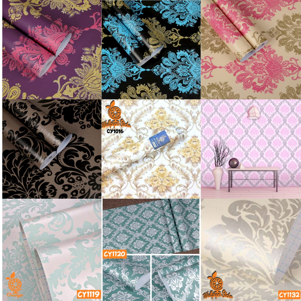 Jual Banting Harga Wallpaper Dinding Batik Merah Hitam Coklat Pink ...