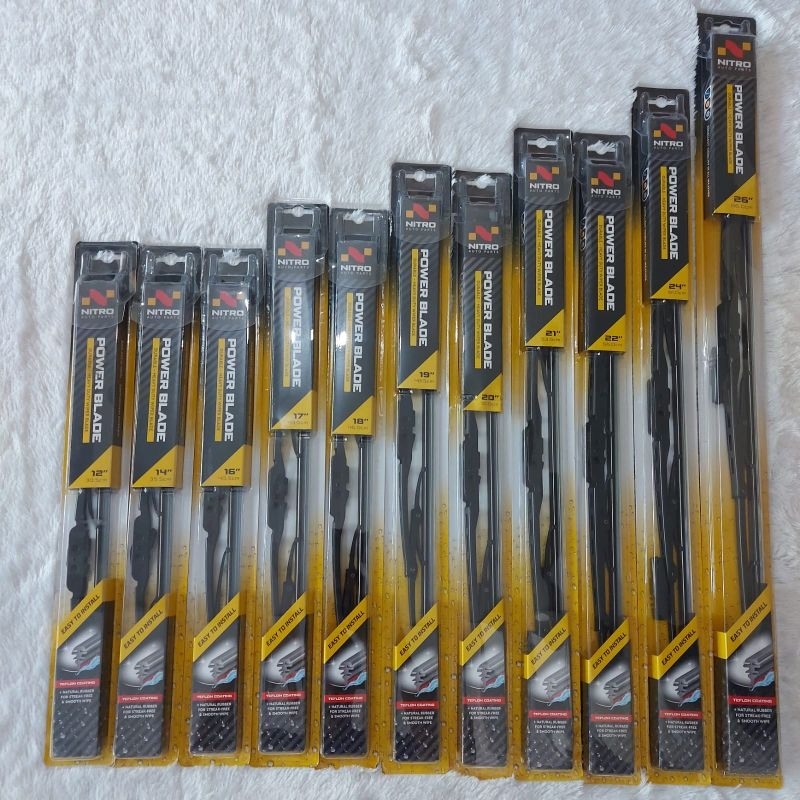 Jual wiper depan mobil model konvensional (besi) Nitro power blade ...