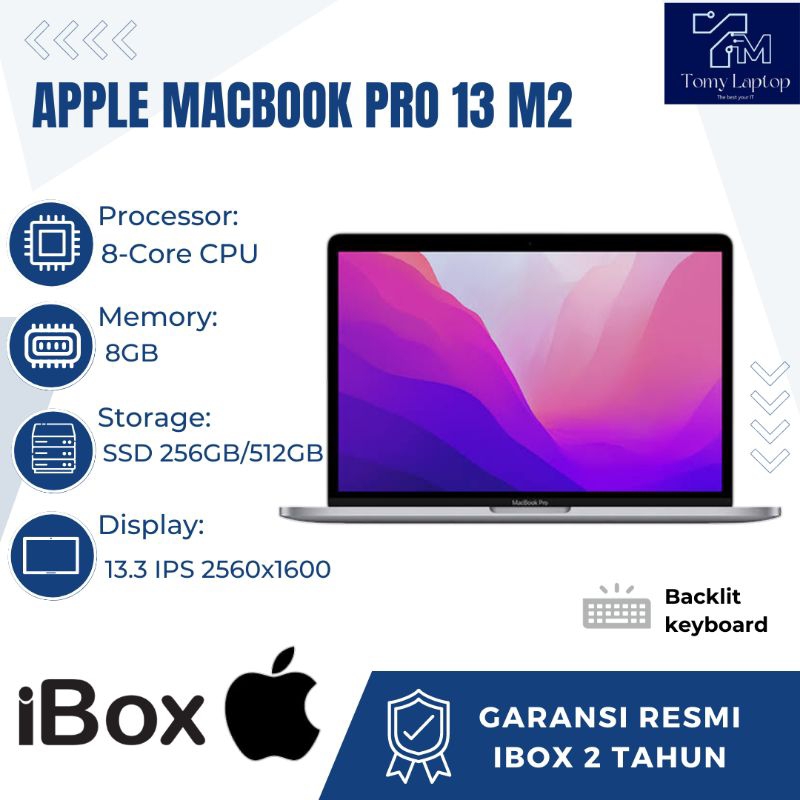 Jual LAPTOP APPLE BARU MACBOOK PRO 13 M2/8-CORE CPU/RAM 8GB/SSD 512GB ...