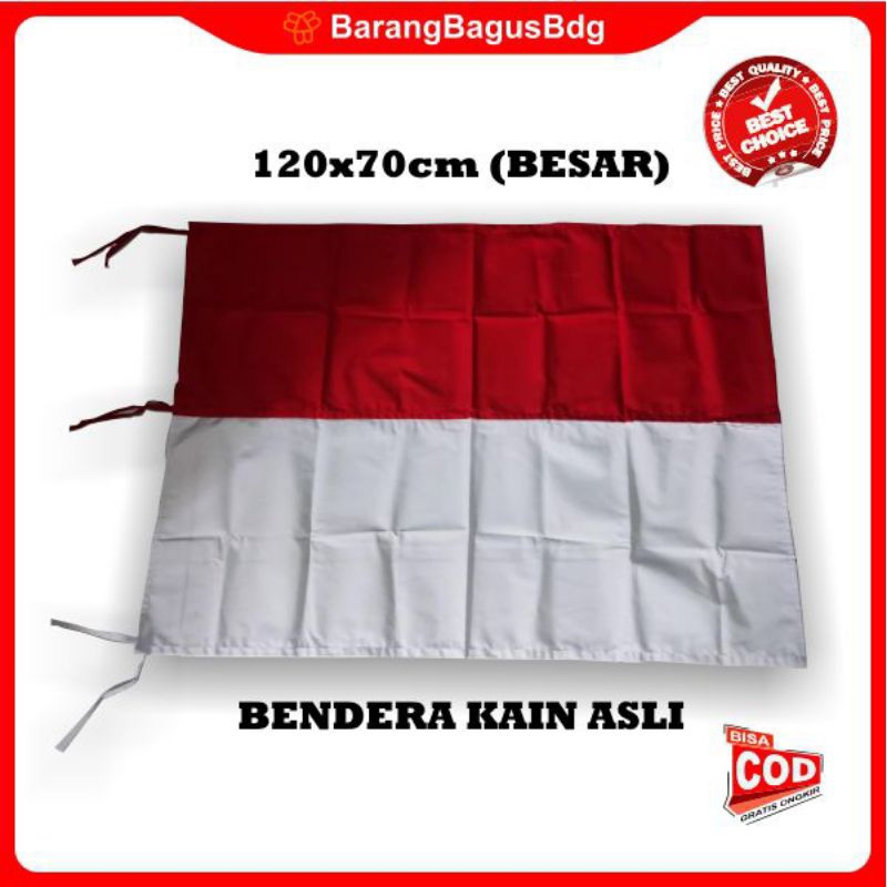 Jual Bendera merah putih 120x70cm kain asli termurah/bendera tali ...