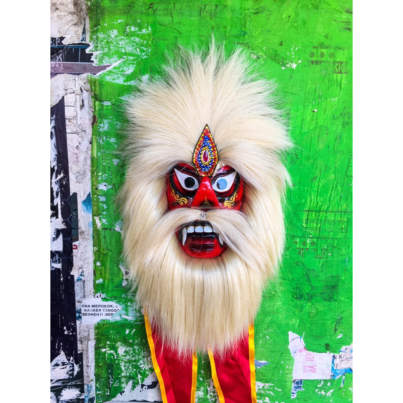 Jual Topeng Ganongan Full Putih Rambut Sintetis | Shopee Indonesia