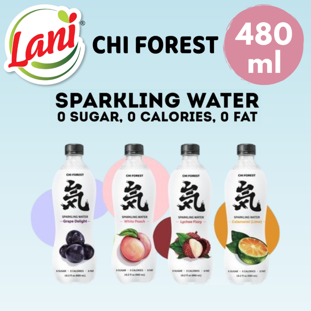 Jual Chi Forest Sparkling Water Lychee Peach Grape Lime 480 ml | Air soda | Shopee Indonesia