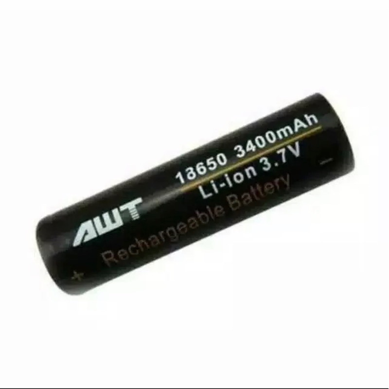 Jual Batre Battery Baterai AWT 18650 kapasitas 3400 mah untuk Powerbank ...