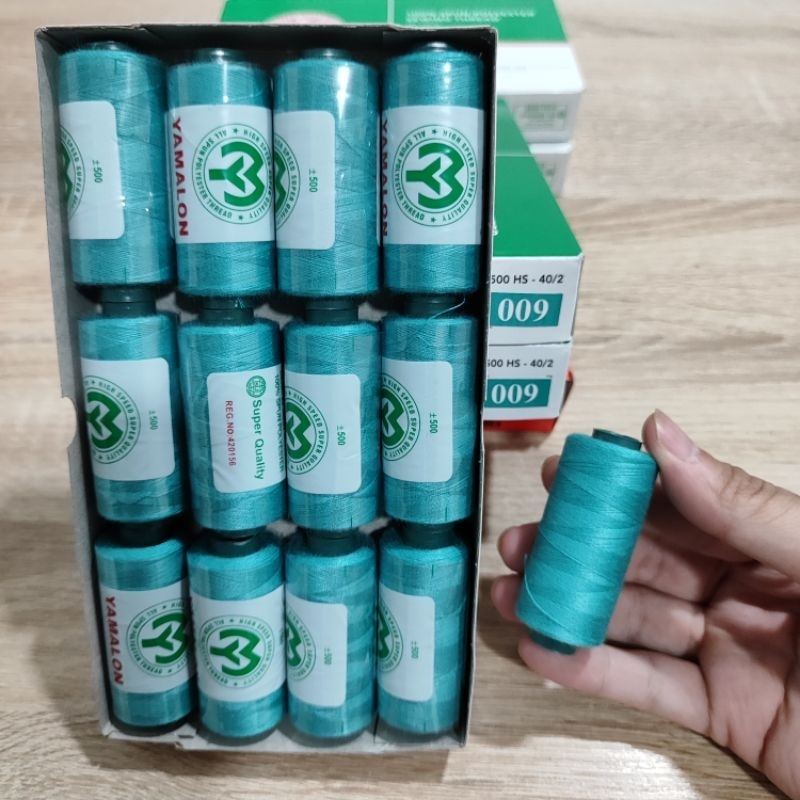 Jual Benang jahit Yamalon 500 yard warna Hijau Tosca muda Code Warna ...