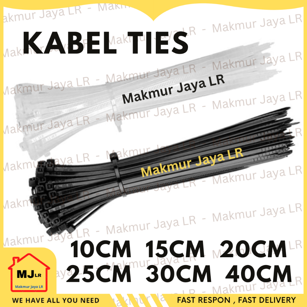 Jual Kabel Ties 10cm 15cm 20cm 25cm 30cm 40cm / Nylon Cable Ties 10 15 ...