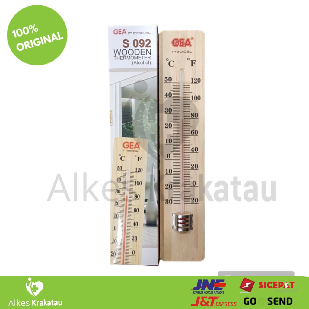 Jual Termometer Ruangan Kayu GEA S 092 / Wooden Thermometer (Alcohol ...