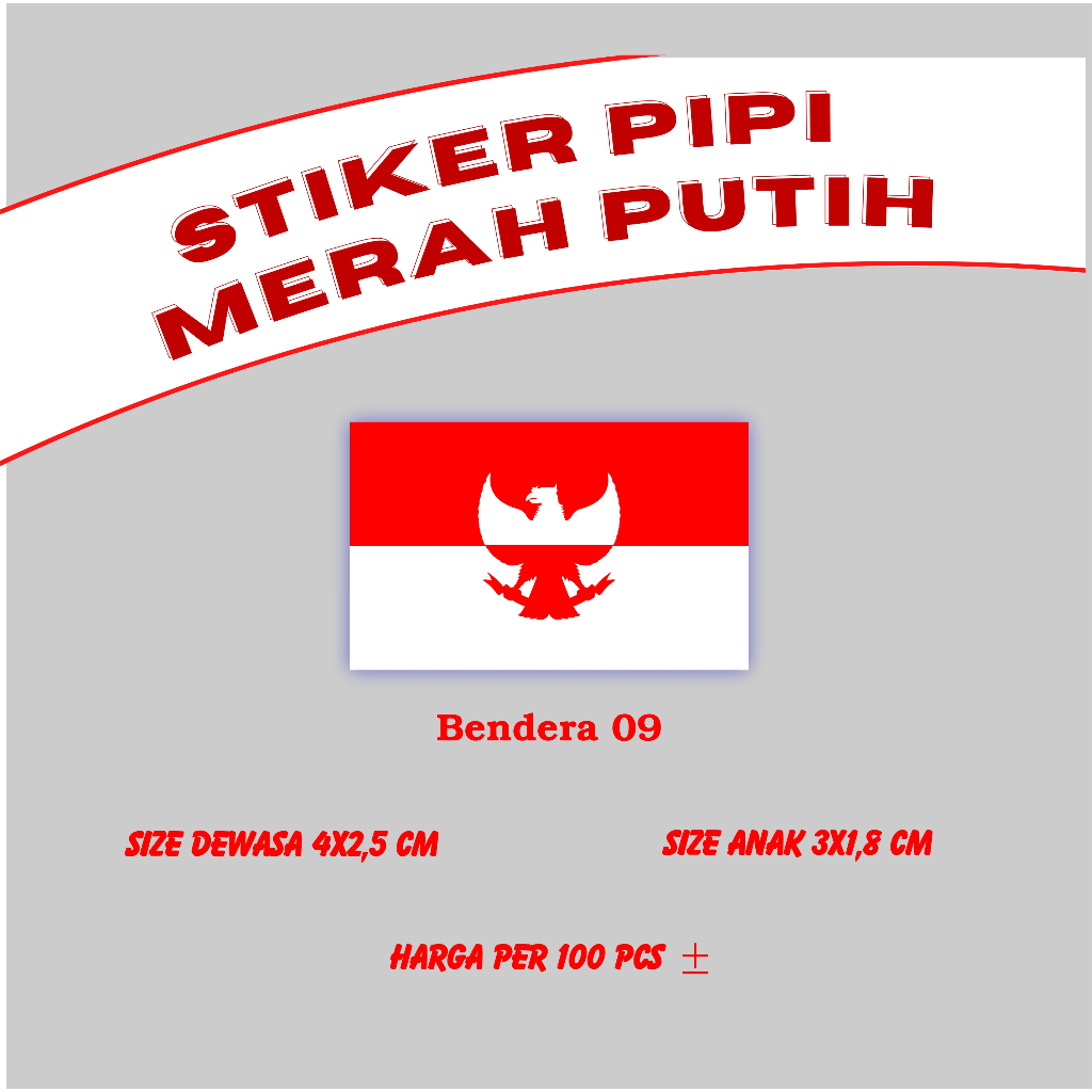 Jual Stiker Pipi 100 PCS HUT RI Bendera Merah Putih / Stiker ...