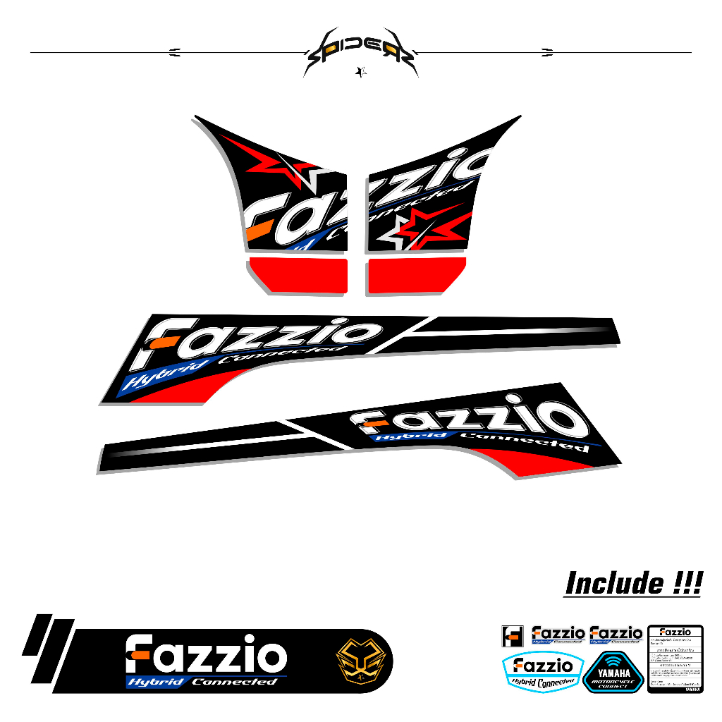 Jual STRIPING FAZZIO MOTIF FZ8 / YAMAHA FAZZIO STRIPE / STOCK DECALS LIS ORI FAJIO FAZIO CLASSY ...