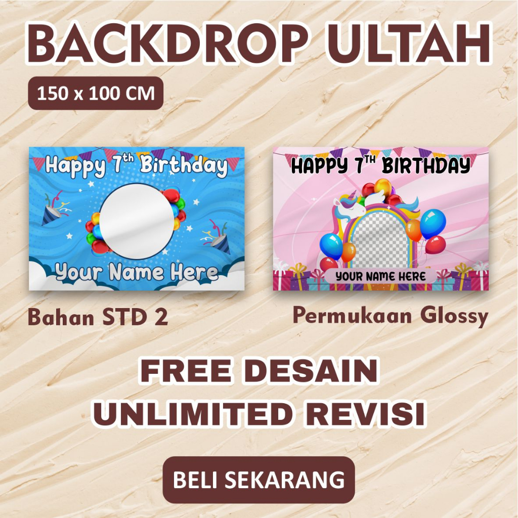 Jual Backdrop Banner Ulang Tahun Anak ( Uk 150 x 100 cm ) / Photobooth ...