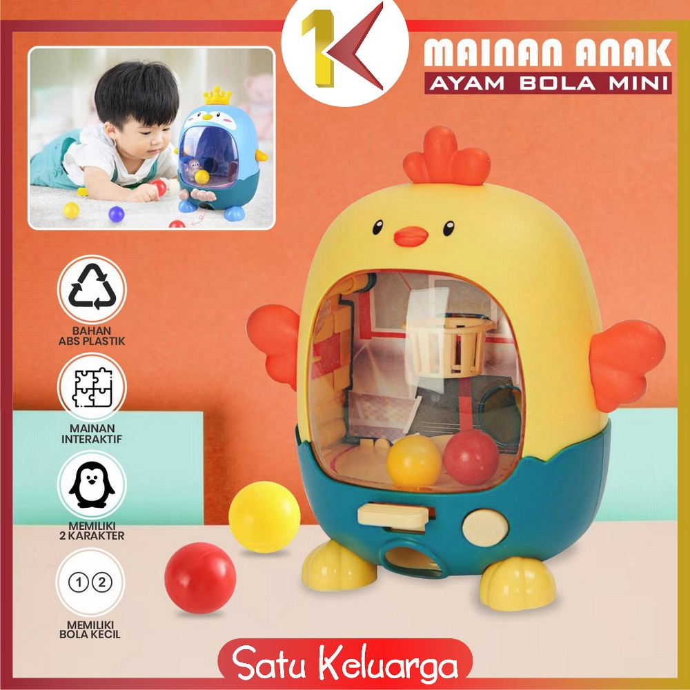 Jual SK-M322 Mainan Anak Ayam Bola Mini Lucu / Mainan Interaktif Mesin ...