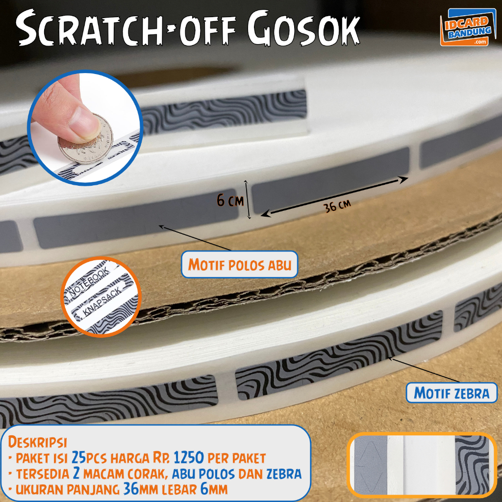 Jual scratch off sticker gosok penutup PIN voucher xerox label penutup ...