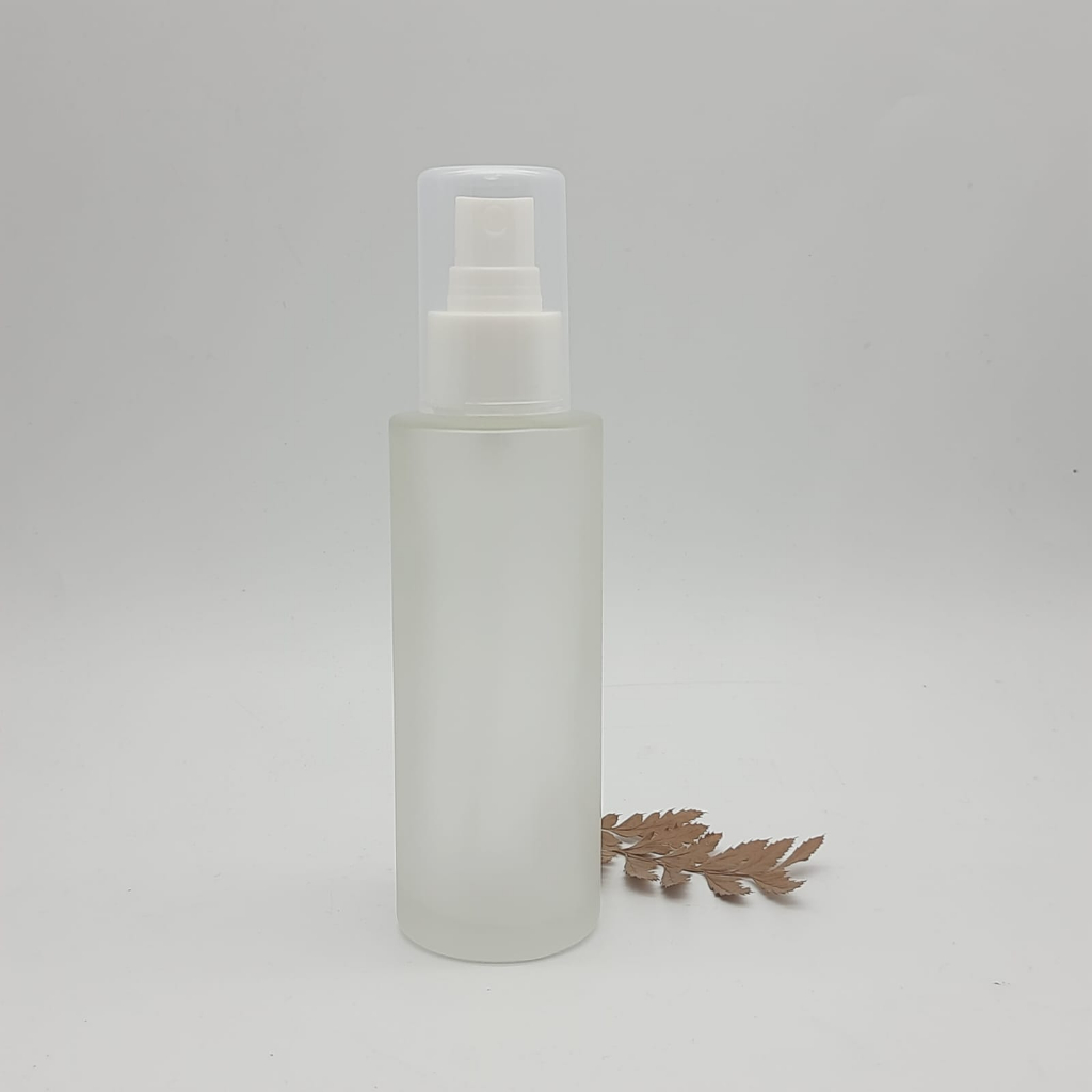 Jual BOTOL SPRAY 100ML DOFF / FROSTED BAHU DATAR - TUTUP SPRAY PUTIH ...