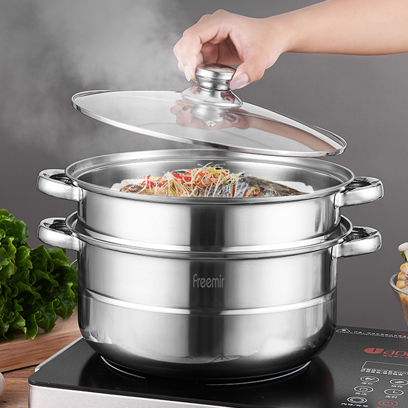 Jual Panci Kukus 1/2/3 Susun Double Stainless Steel Diameter 26/28cm ...