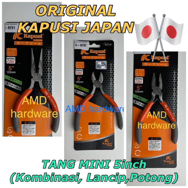 Jual TANG MINI 5 inch KOMBINASI LANCIP POTONG JEPIT ORIGINAL KAPUSI JAPAN COMBINATION LONG NOSE ...