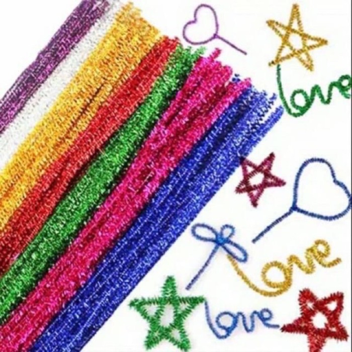 Jual SATUAN Kawat Bulu Halus Metalik Polos Warna Crafting Anak Colorful ...
