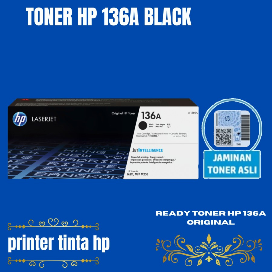 Jual hp laserjet CARTRIDGE toner 136A BLACK ORIGINAL W1360A | Shopee Indonesia