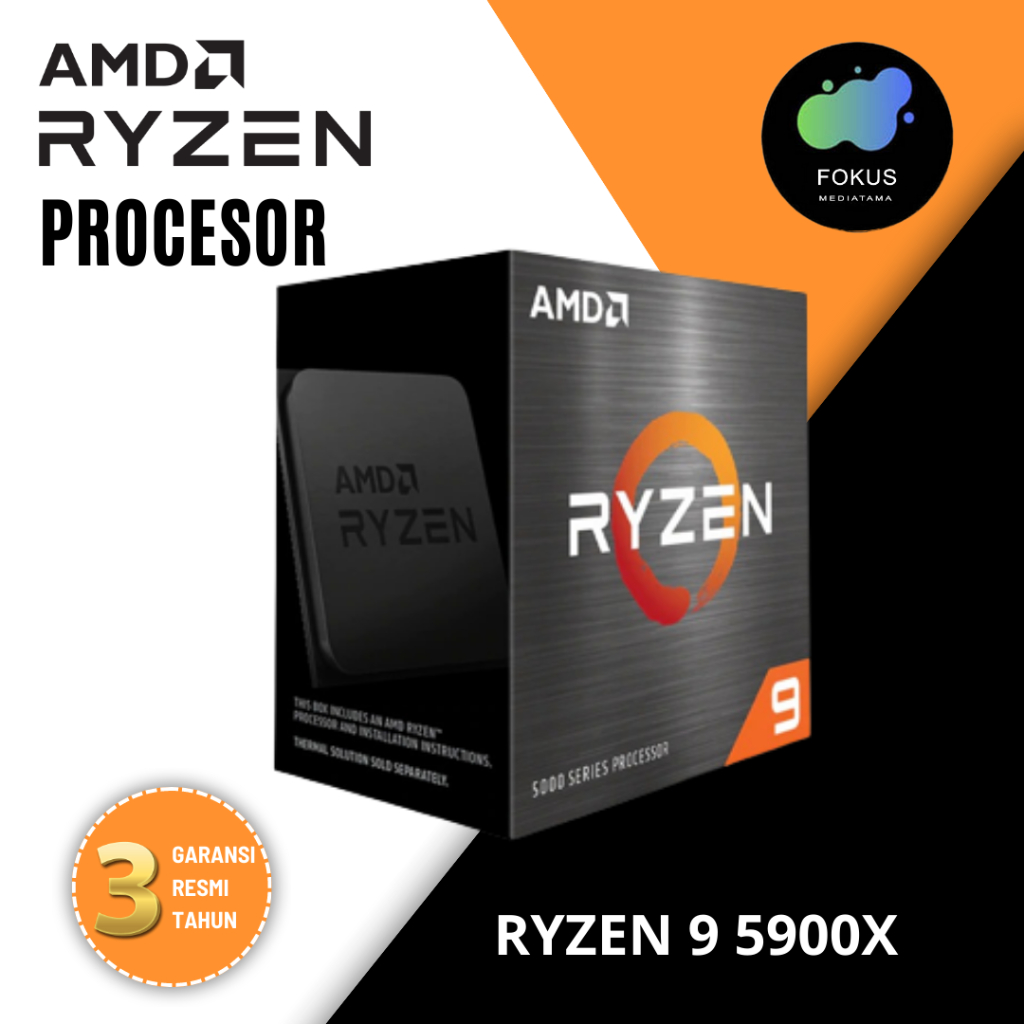 Jual AMD Ryzen 9 5900X 3.7Ghz Up To 4.8Ghz Cache 64MB 105W AM4 [Box] | Shopee Indonesia