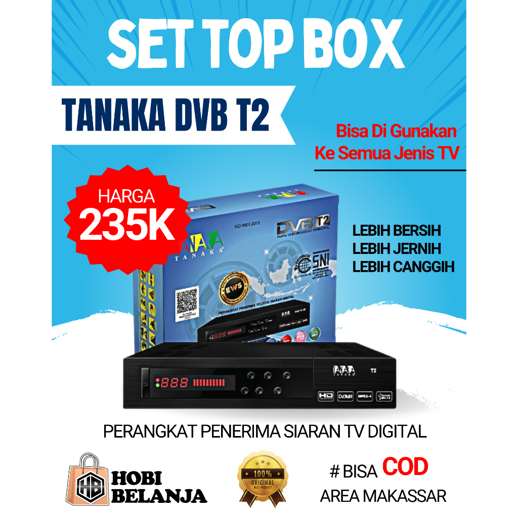 Jual STB Digital DVB T2 Merek Tanaka Type T2 Bergaransi | Shopee Indonesia
