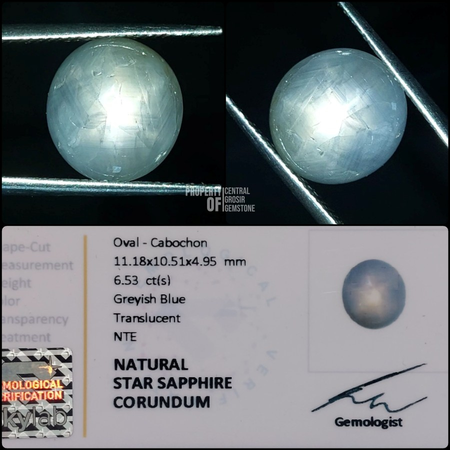 Jual Natural Star Sapphire Corundum NTE NH Batu Blue Safir Asli Memo ...