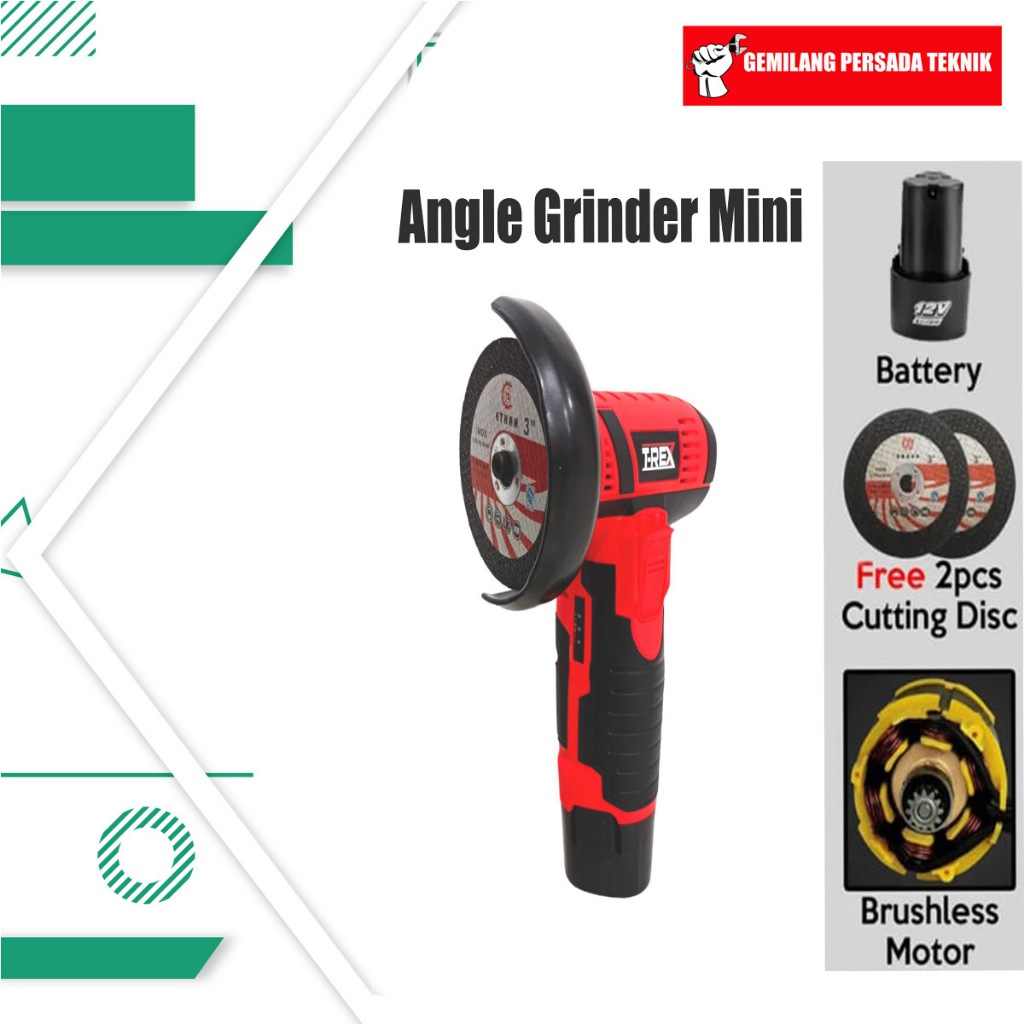 Jual Mesin Gerinda Cordless Gerinda Baterai Angle Grinder Portable ...