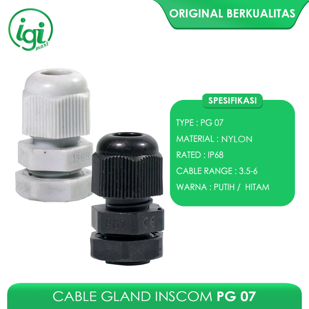 Jual KABEL GLAND PG 7 / CABLE GLAND PG 07 / GLAND KABEL INSCOM | Shopee ...