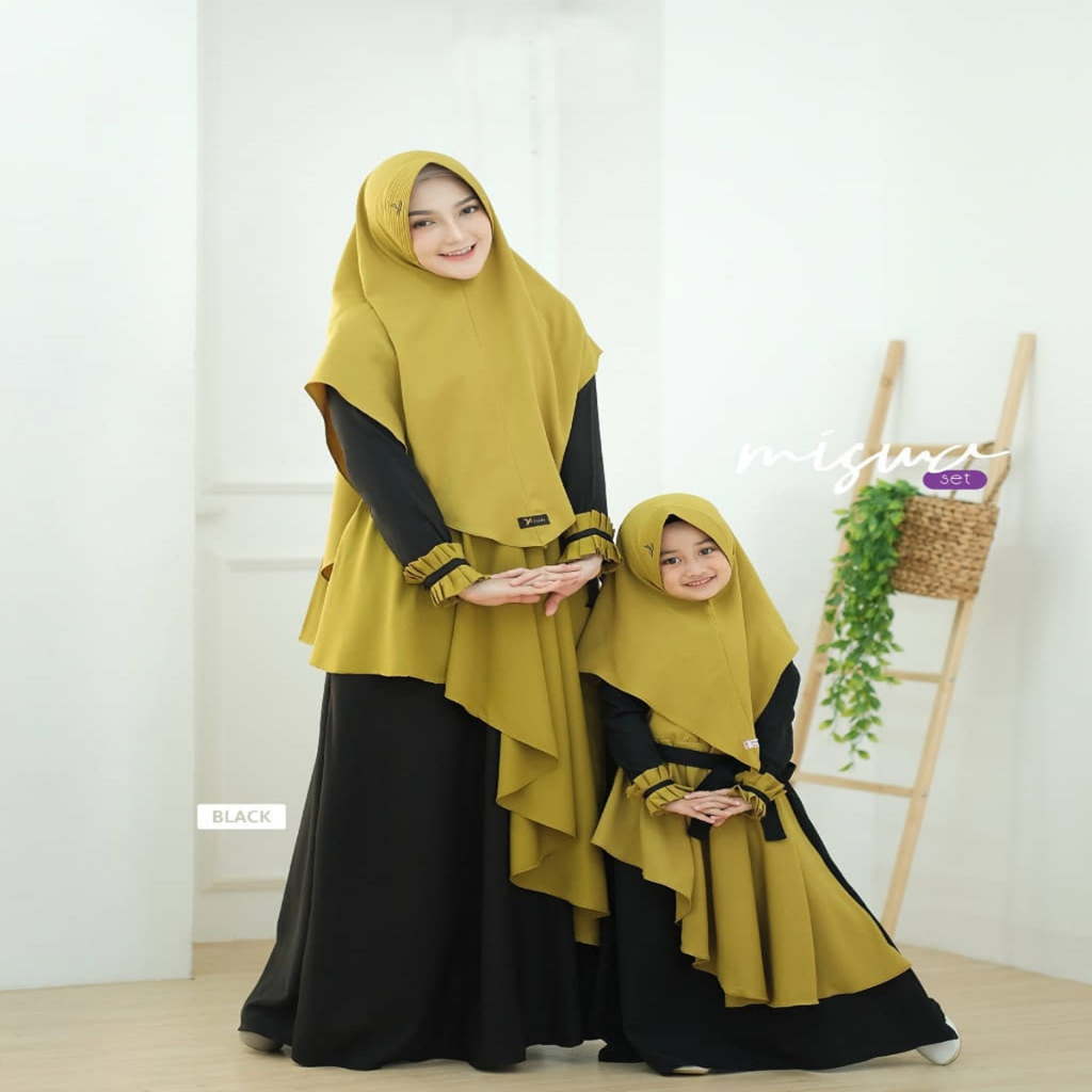 Jual Gamis Muslim Couple Set Hijab/Baju Couple Ibu Dan Anak Perempuan ...