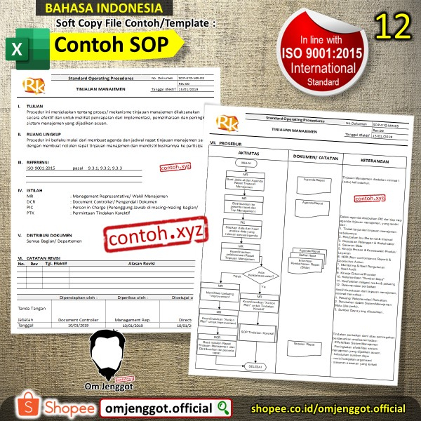 Jual [#12] Contoh SOP Tinjauan Manajemen, sesuai ISO 9001:2015, Bahasa ...