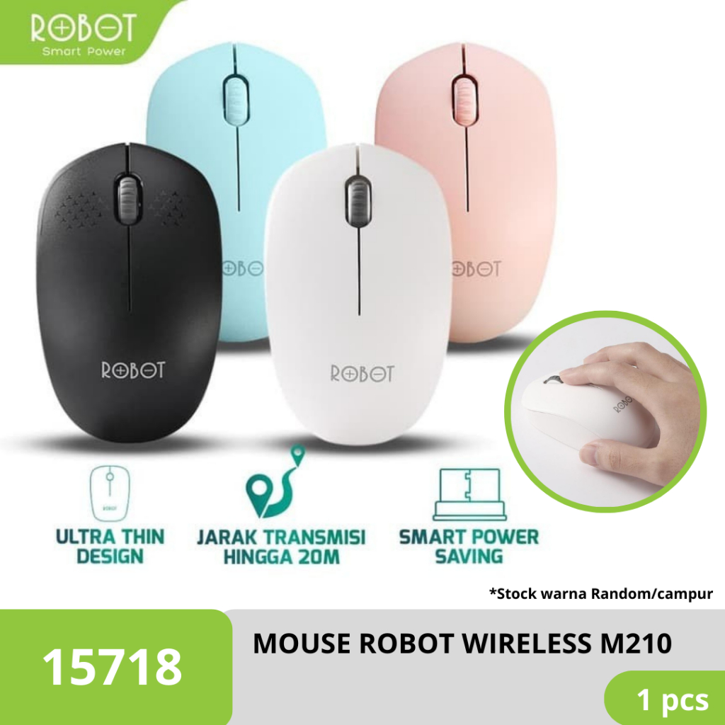 Jual Mouse Wireless Robot M210 2.4G Optical Mouse Gaming | Shopee Indonesia
