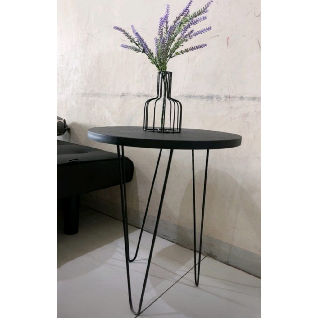 Jual Meja Bulat HITAM Mini 30 cm/ Mini Meja Kopi Teras / Tamu / Cafe ...