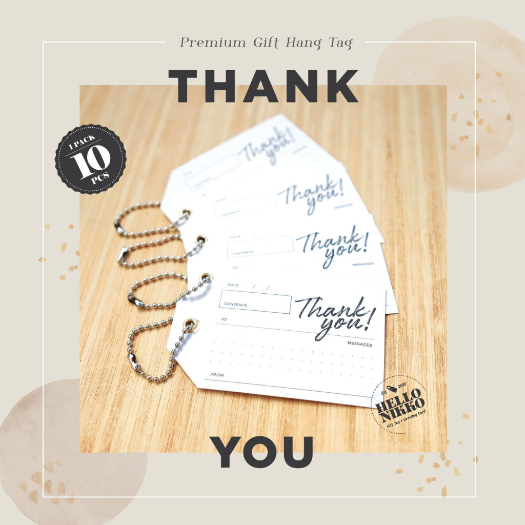 Jual Thank You Gift tag - Hang tag kartu ucapan kado sticker hampers ...