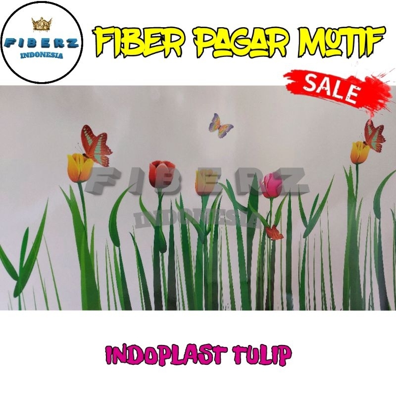 Jual INDOPLAST - Fiber Plastik Penutup Pagar Motif Tulip Meteran ...