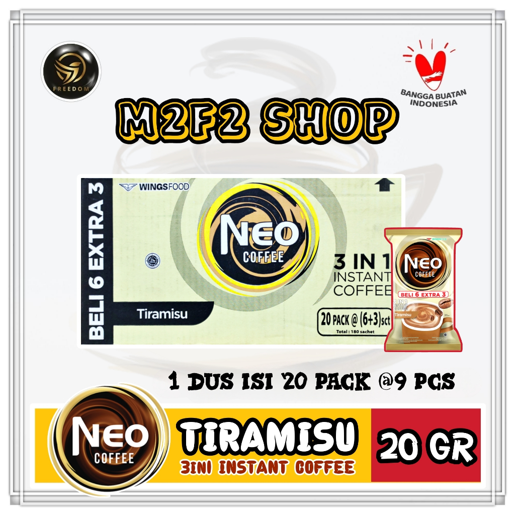 Jual Kopi Neo Coffee Tiramisu 3in1 Sachet | Pack MT - 20 gr (Kemasan ...