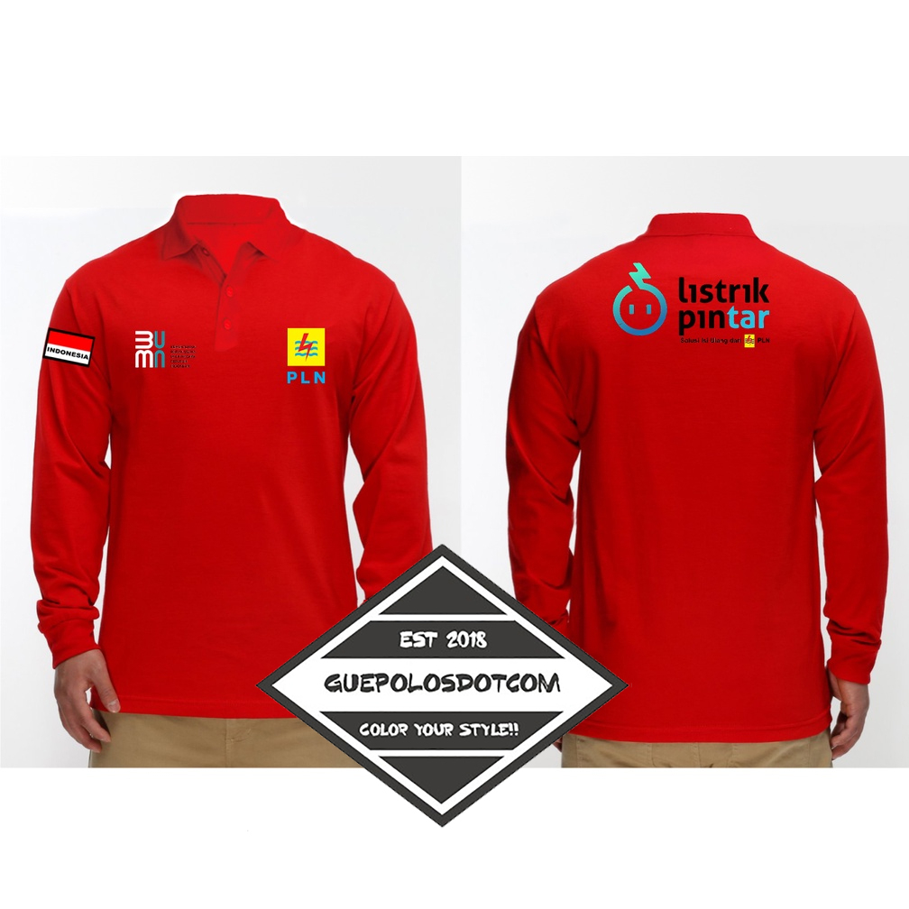 Jual TYPE 5 Polo BAJU kerah LISTRIK PINTAR belakang dan Depan LOGO PLN ...