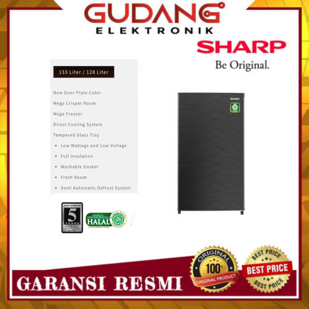 Jual LEMARI ES 1 PINTU SHARP SJ 162 HS KULKAS SHARP SJ-162HS | Shopee ...