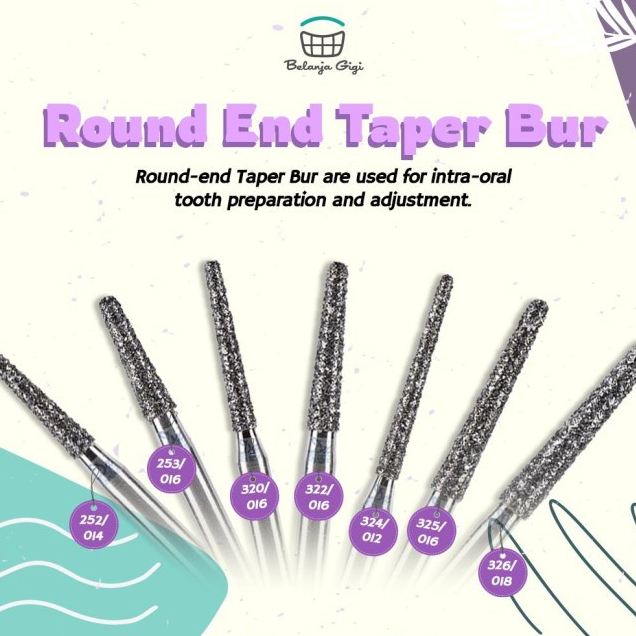 Jual Belanja Gigi Round End Taper Bur / Dental Diamond Bur / Bur Dentex ...
