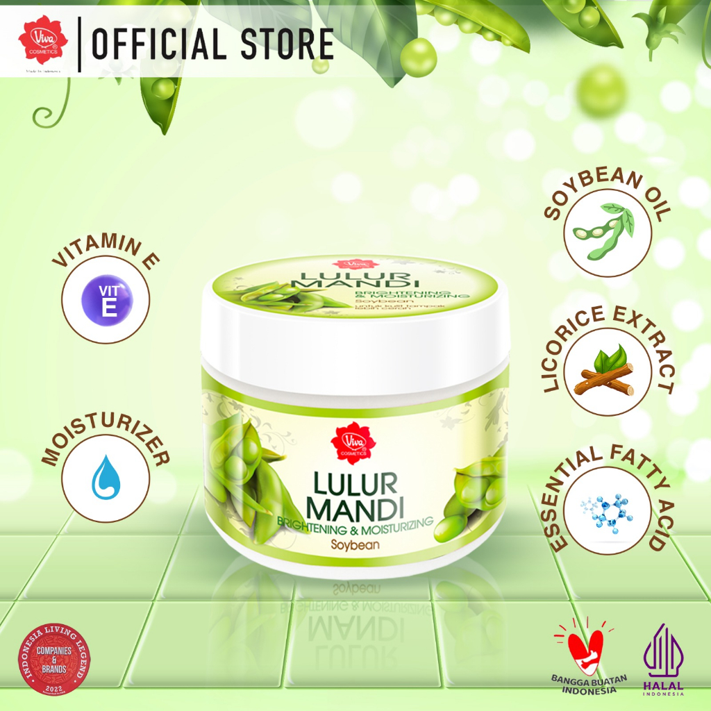 Jual Viva Lulur Mandi Brightening & Moisturizing (Body Scrub) Soybean ...
