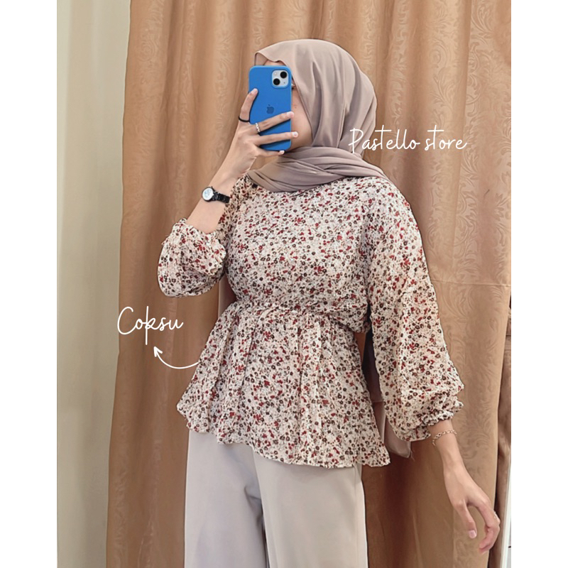 Jual BLOUSE MOTIF BUNGA | BLOUSE CERUTY | Shopee Indonesia