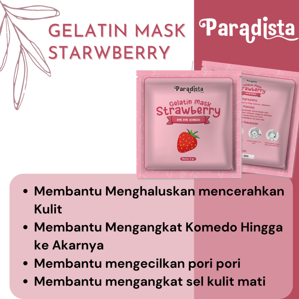 Jual GELATIN MASK PARADISTA 5 GR- MASKER KOMEDO GELATIN ASLI 100% AMPUH ...